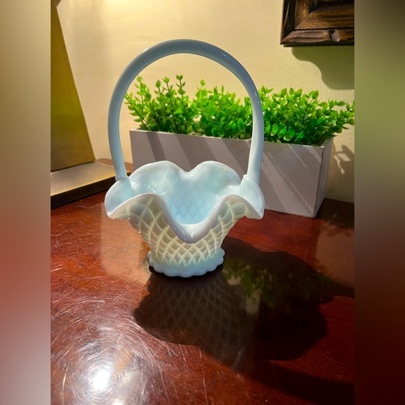 Fenton | Accents | Fenton Translucent Milk Glass Diamondcut Hobnail ...